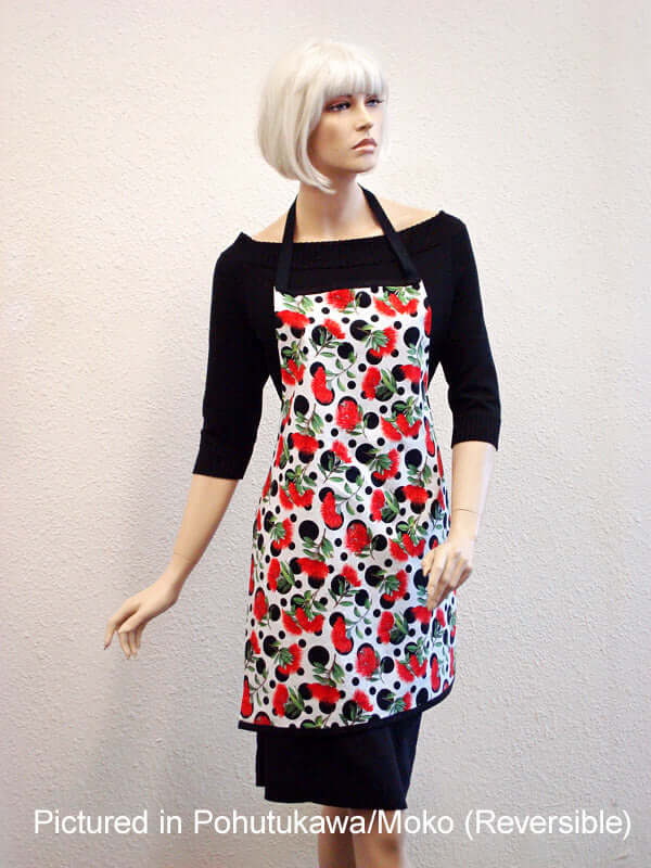 Kiwiana Cotton Pohutukawa & Moko Reversible Apron
